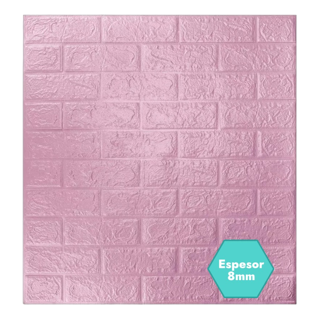 Revestimientos Adhesivo Panel 3d Simil Ladrillo Rosado 0.8mm - Iluminarás
