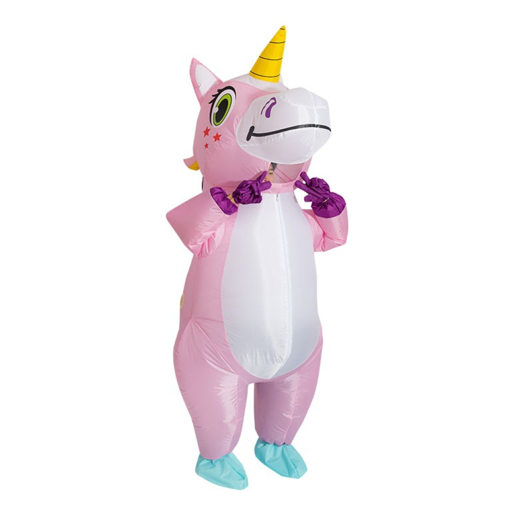 Disfraz Inflable Unicornio De Adulto 144 Cm + Inflador - Iluminarás
